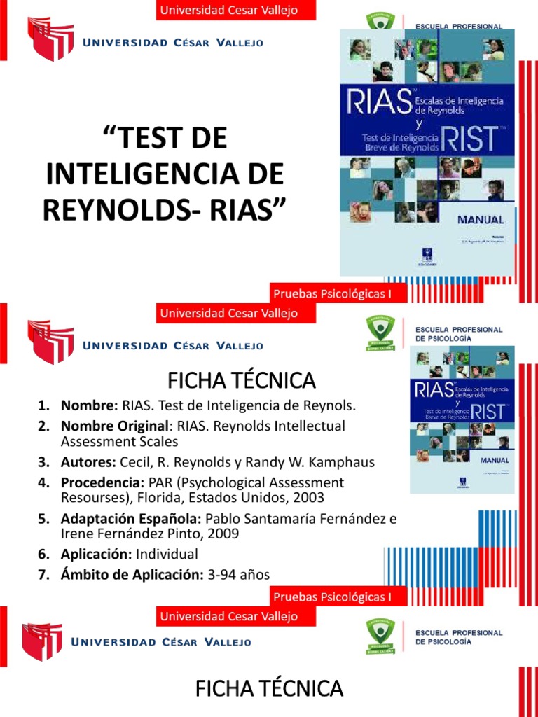 RIAS, Evaluacion | PDF | Cociente de inteligencia | Inteligencia