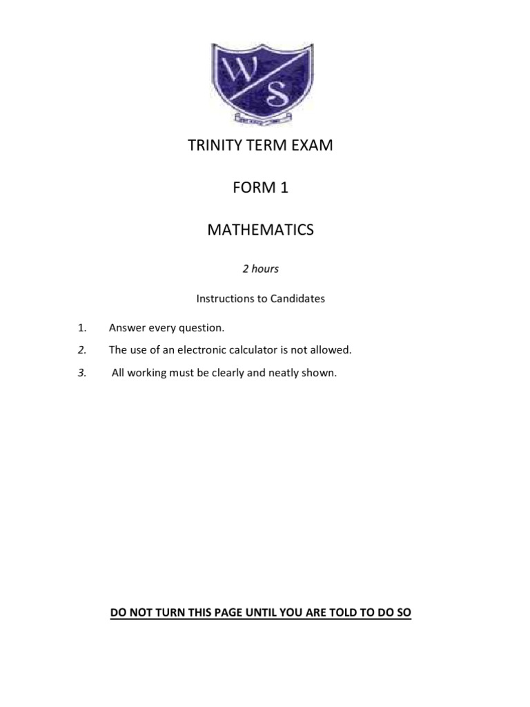 CXC Mathematics - Form1 - Paper2 - 2011 | PDF