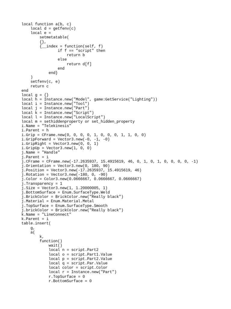 Roblox FE Telekinesis Script | PDF | Applied And Interdisciplinary Physics