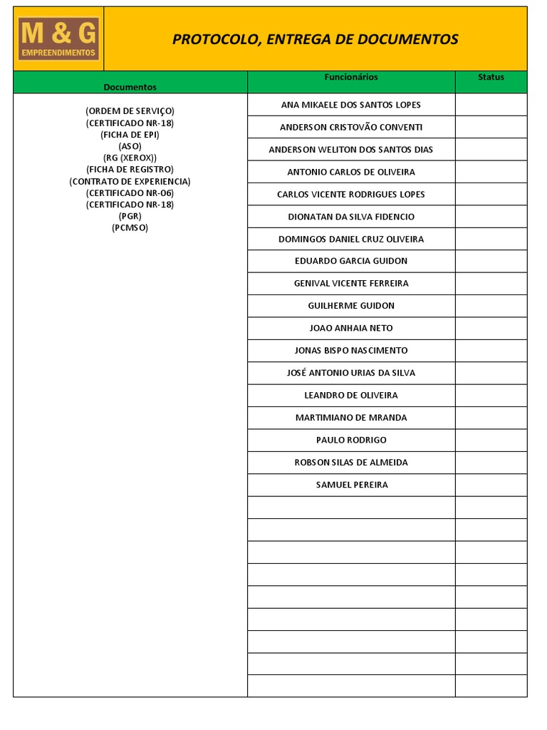 Protocolo Entrega de Documentos... | PDF