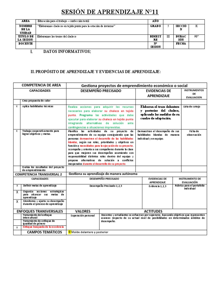 Ept - Sesion Modelo Textil2021 | PDF | Evaluación | Aprendizaje
