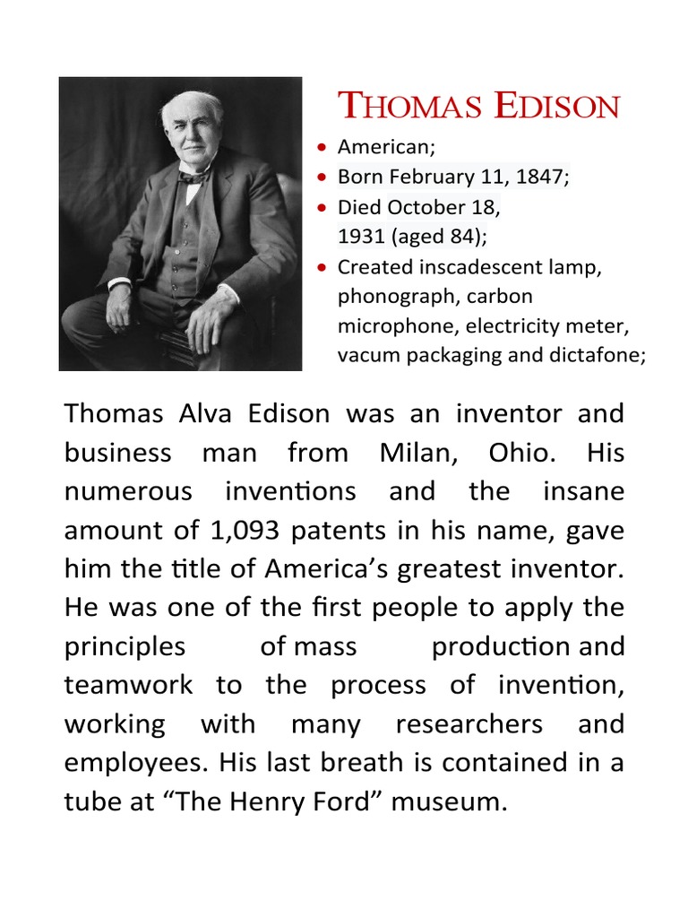 Thomas Edison | PDF
