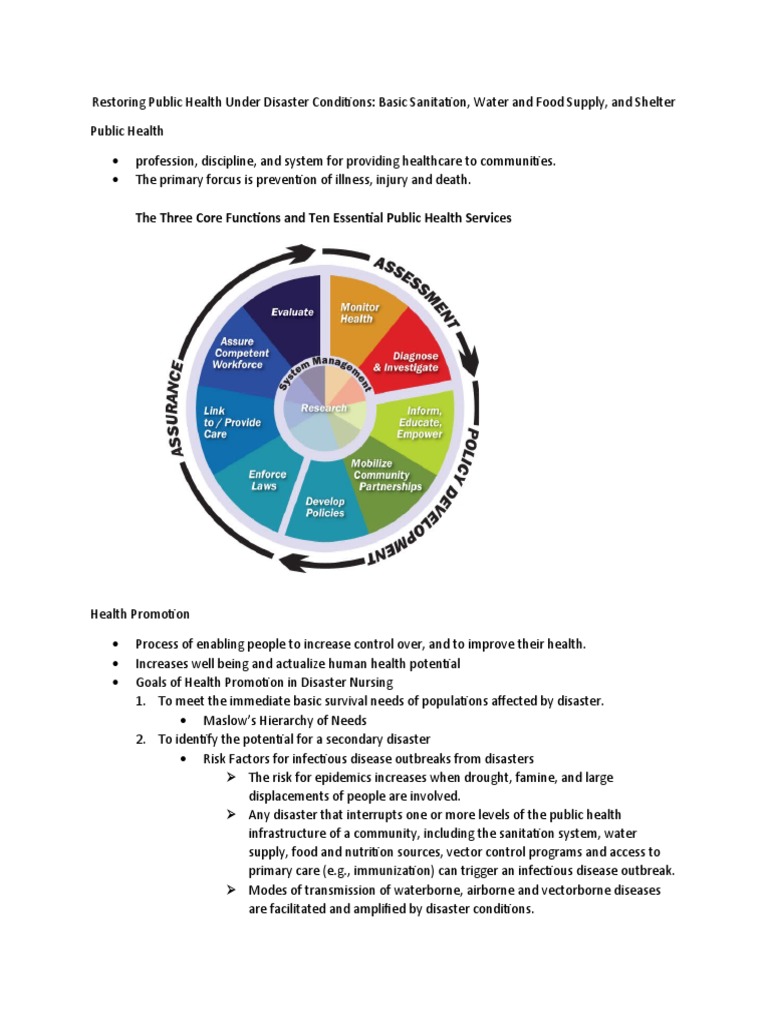 The Three Core Functions and Ten Essential Public Health Services | PDF ...