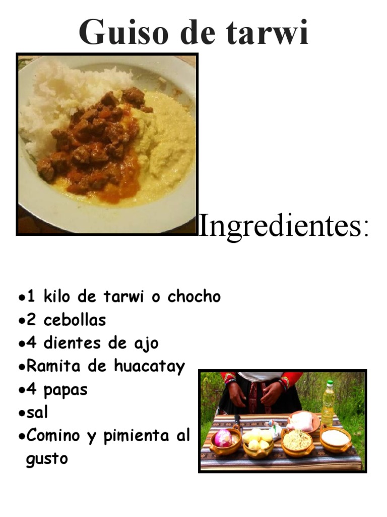Guiso de Tarwi: Receta y Preparación | PDF | Hogar, jardinería y bricolaje