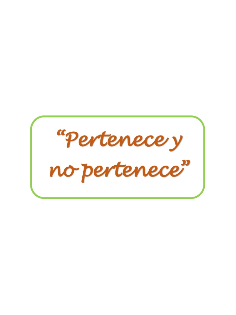Pertenece y No Pertenece | PDF