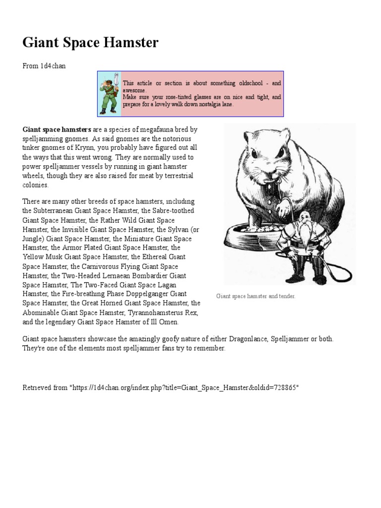 Giant Space Hamster - 1d4chan | PDF