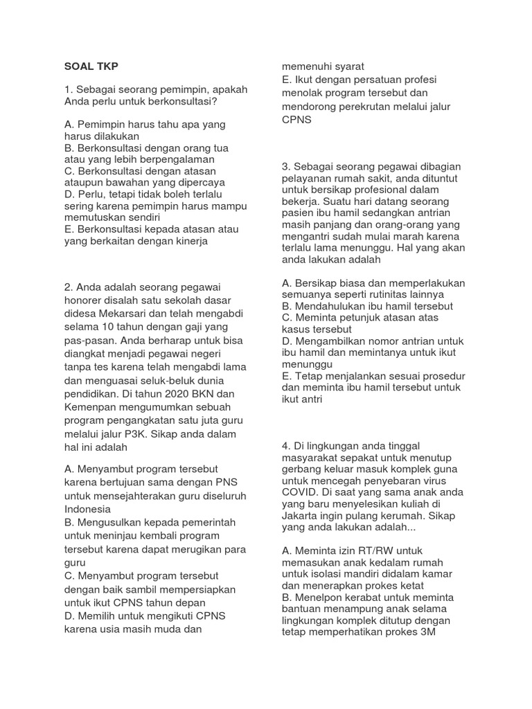 SOAL TKP 10 Nomor Lagi | PDF