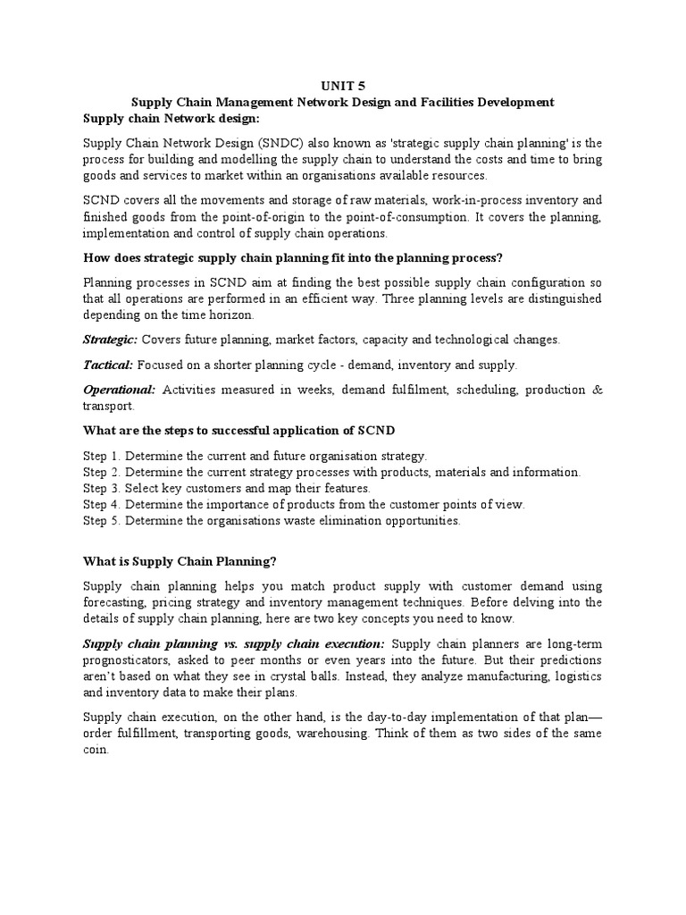 Unit 5 | PDF | Supply Chain | Supply Chain Management