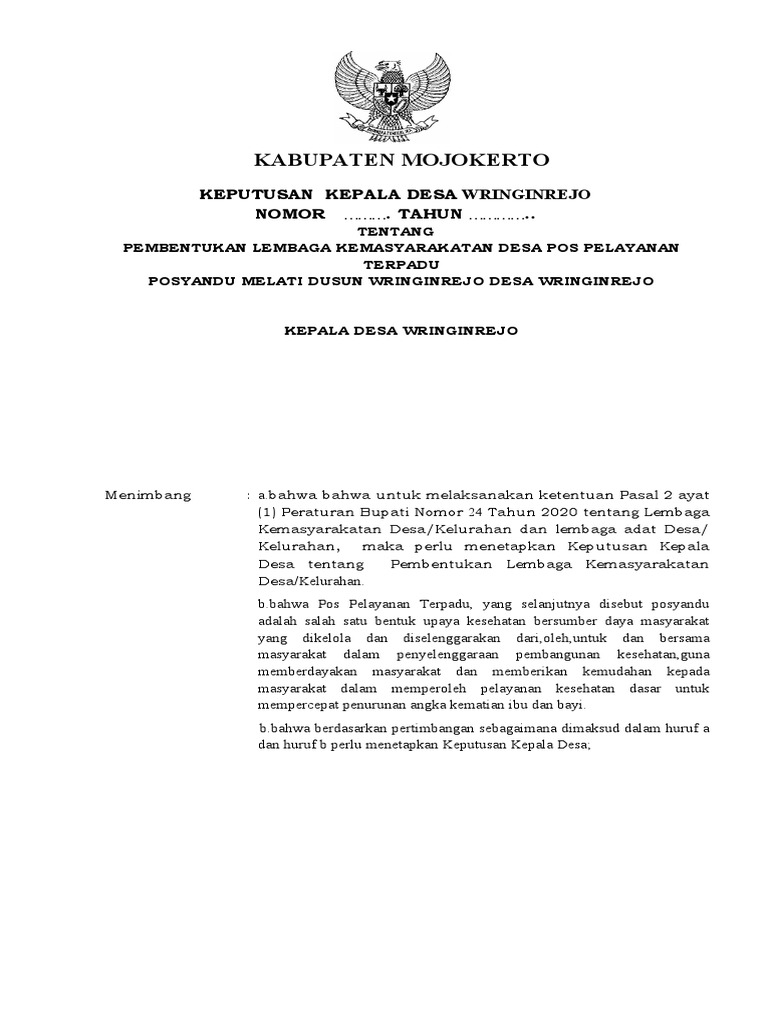 Konsep SK Pembentukan LKD LAD | PDF