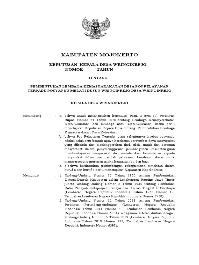 Konsep SK Pembentukan LKD LAD | PDF