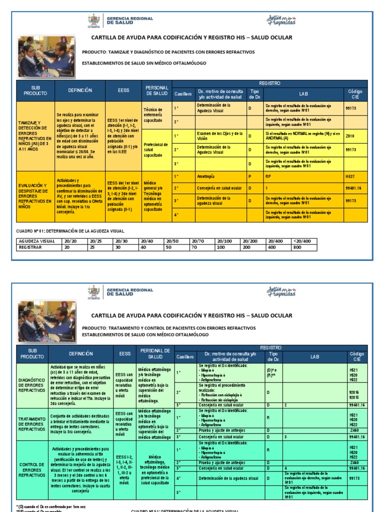 Cartilla de Ayuda para Codificación y Registro His-1 | PDF | Glaucoma ...