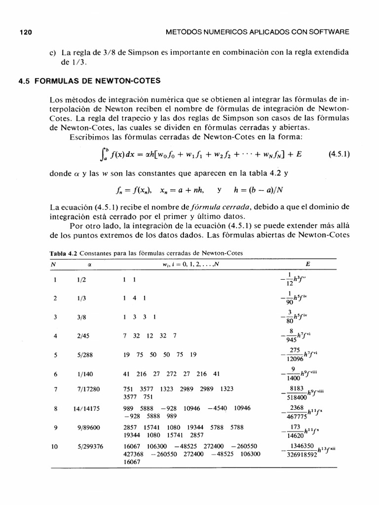 Fórmulas de Newton-Cotes en Integración | PDF | Objetos matemáticos ...
