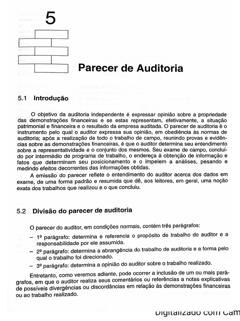 Parecer Da Auditoria - CAPÍTULO | PDF