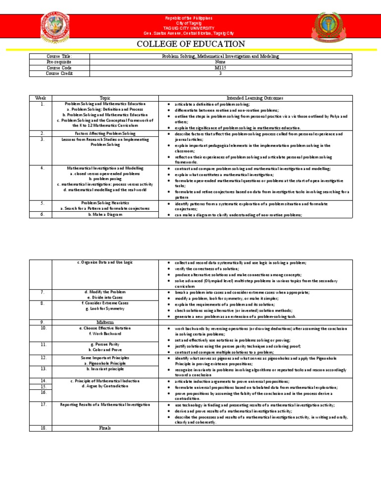 Problem Solving in Mathematics Education | PDF | Inductive Reasoning ...