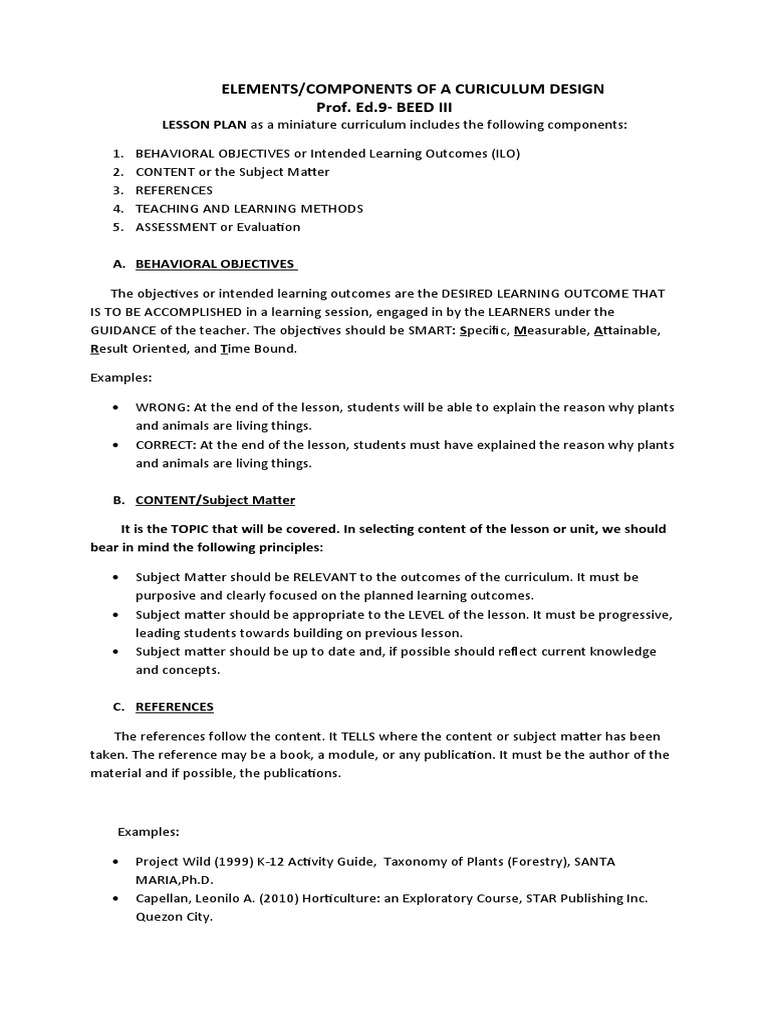 Curriculum Design Essentials | PDF | Educational Assessment | Learning