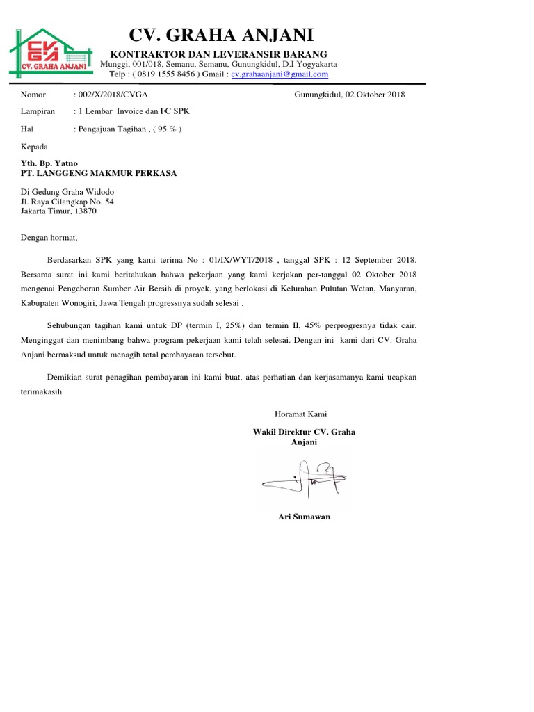 Invoice Sumur Bor | PDF