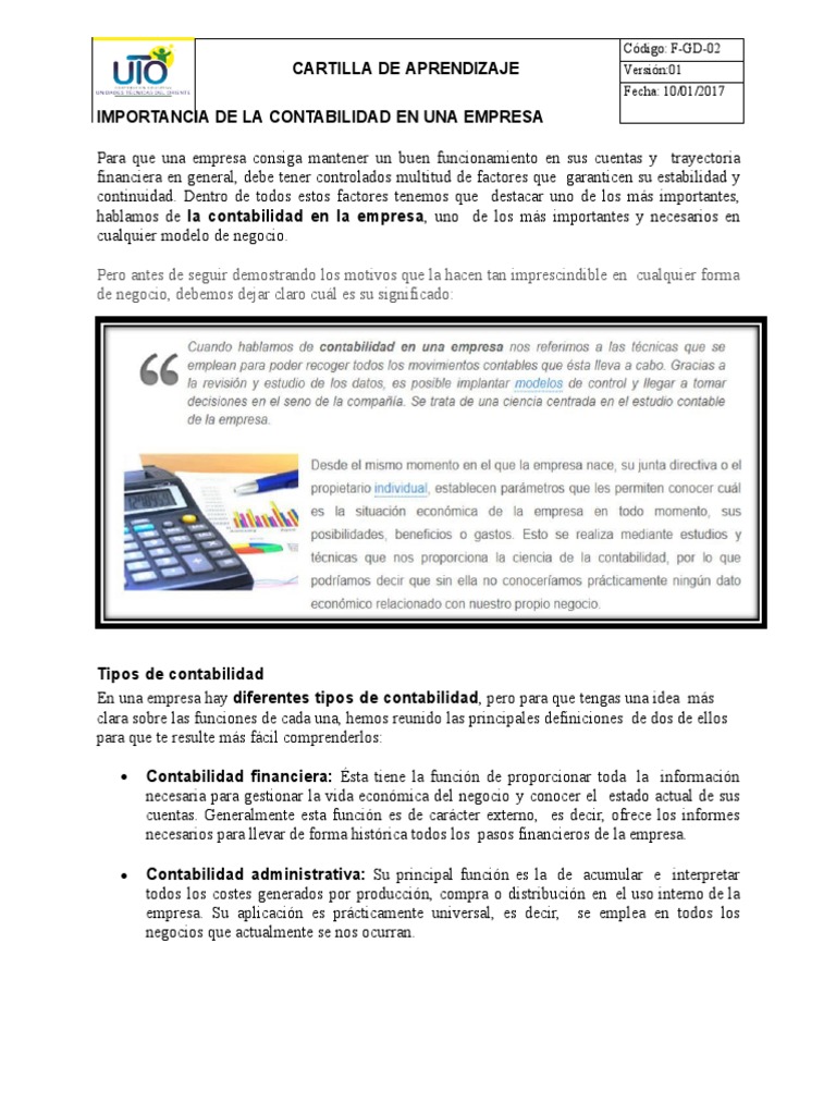 Cartilla 1 Contabilización de Transacciones Contables Básicas | PDF ...