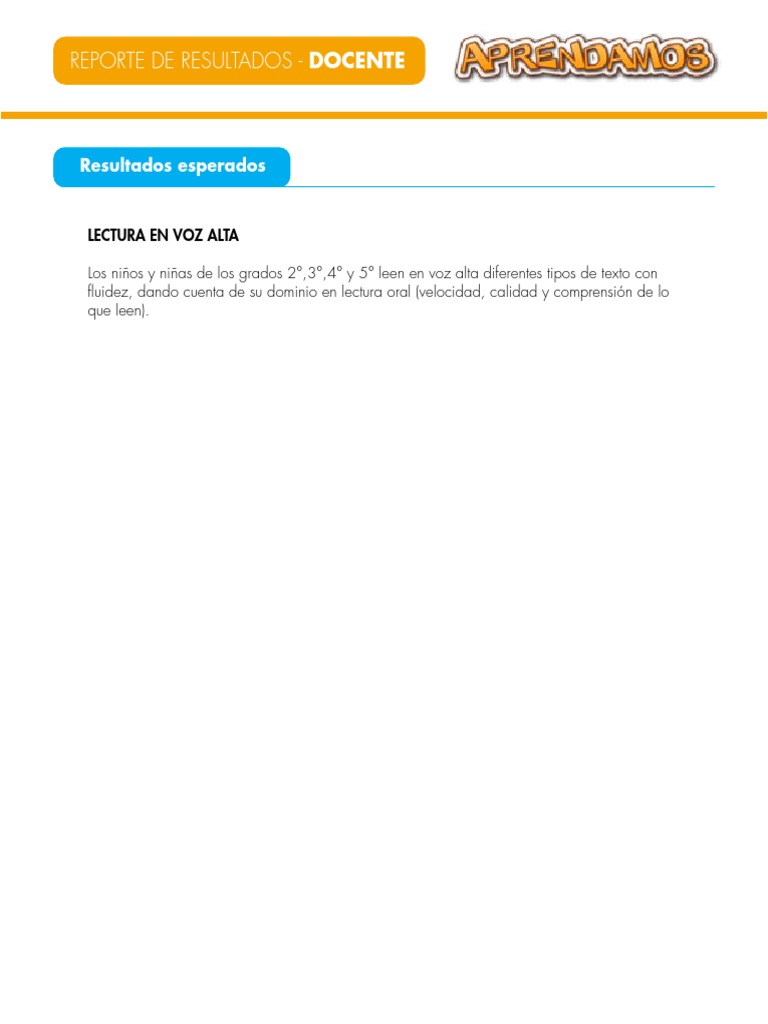 Sugerencias Pedagógicas Aprendamos-Fluidez y Comprensión Lectora | PDF ...