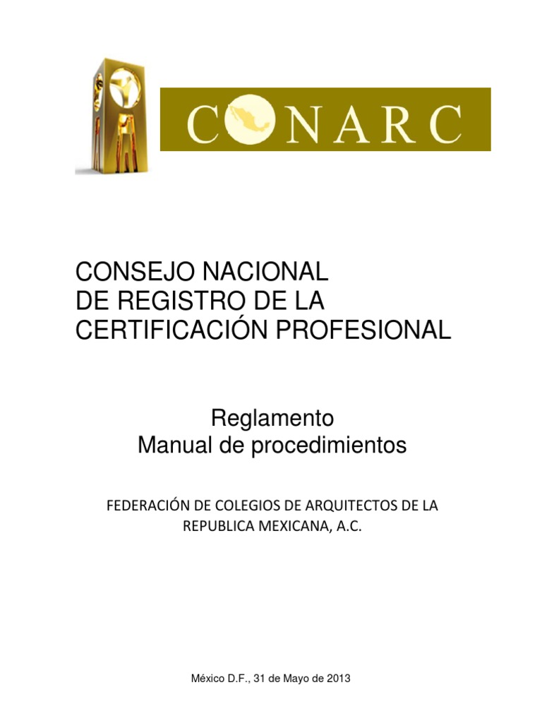 Documento Conarc | Descargar gratis PDF | Arquitecto | México