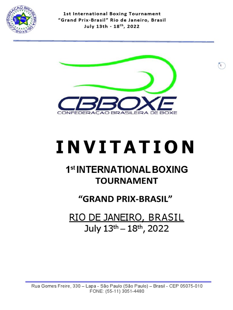 Grand Prix-Brasil Boxing Tournament 2022 | PDF | Brazil | Rio De Janeiro