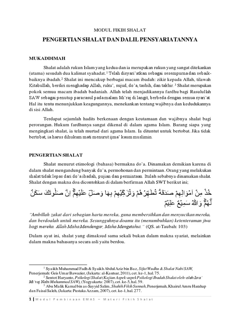Pengertian dan Dalil Shalat dalam Islam | PDF