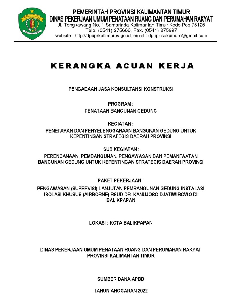 Rev. Reviu Kak SPV Lanj. Pemb. Ged. Isolasi Rsud Kanujoso BPN | PDF