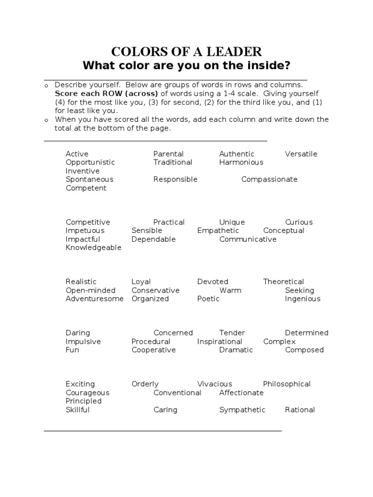 Colors of A Leader | PDF | Compassion | Empathy