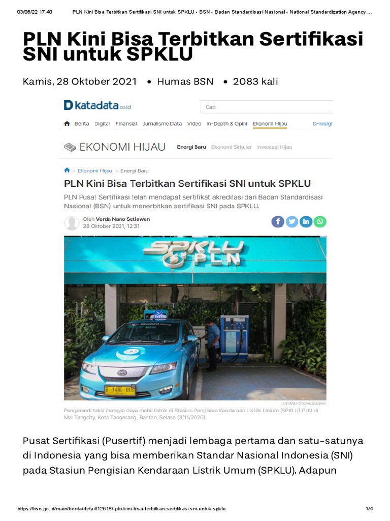 PLN Pusertif's Accreditation Allows It to Certify Charging Stations ...