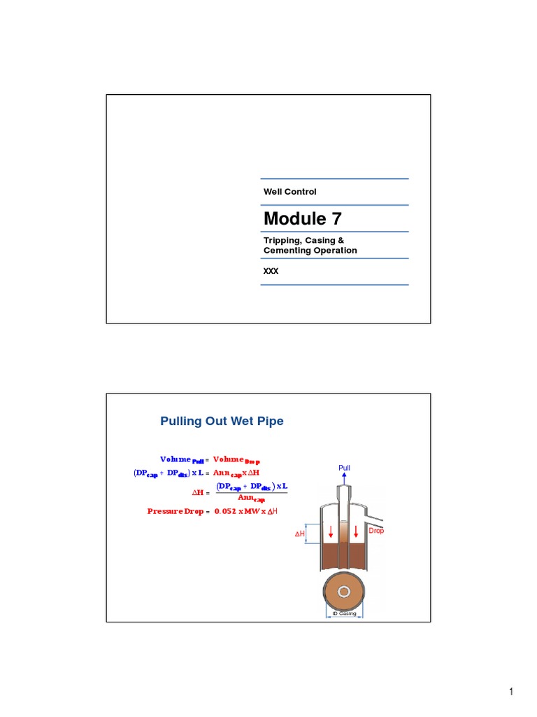 Module 07 - Tripping, Casing & Cementing | PDF | Casing (Borehole ...