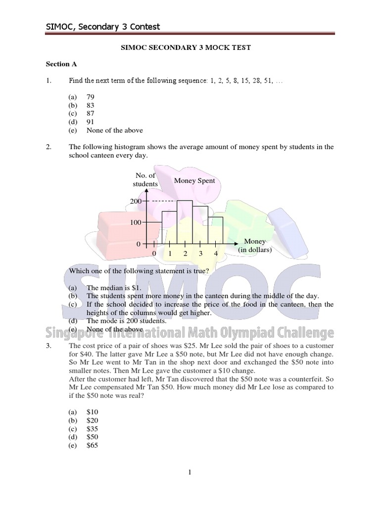 SIMOC, Secondary 3 Contest | PDF | Triangle | Sphere
