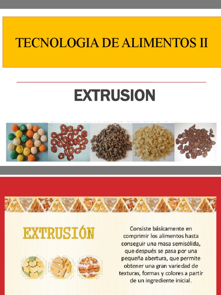 Extrusión de Alimentos | PDF | Alimentos | Conservación de los alimentos