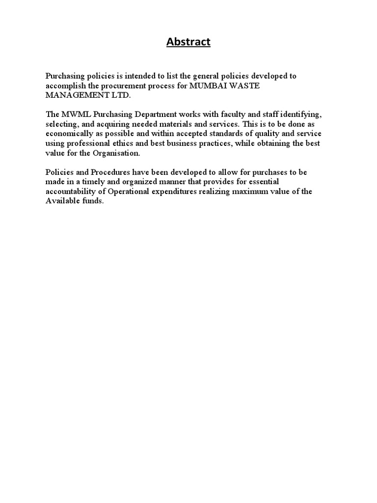 Abstract Purchase Procedures System & Policies | PDF | Business