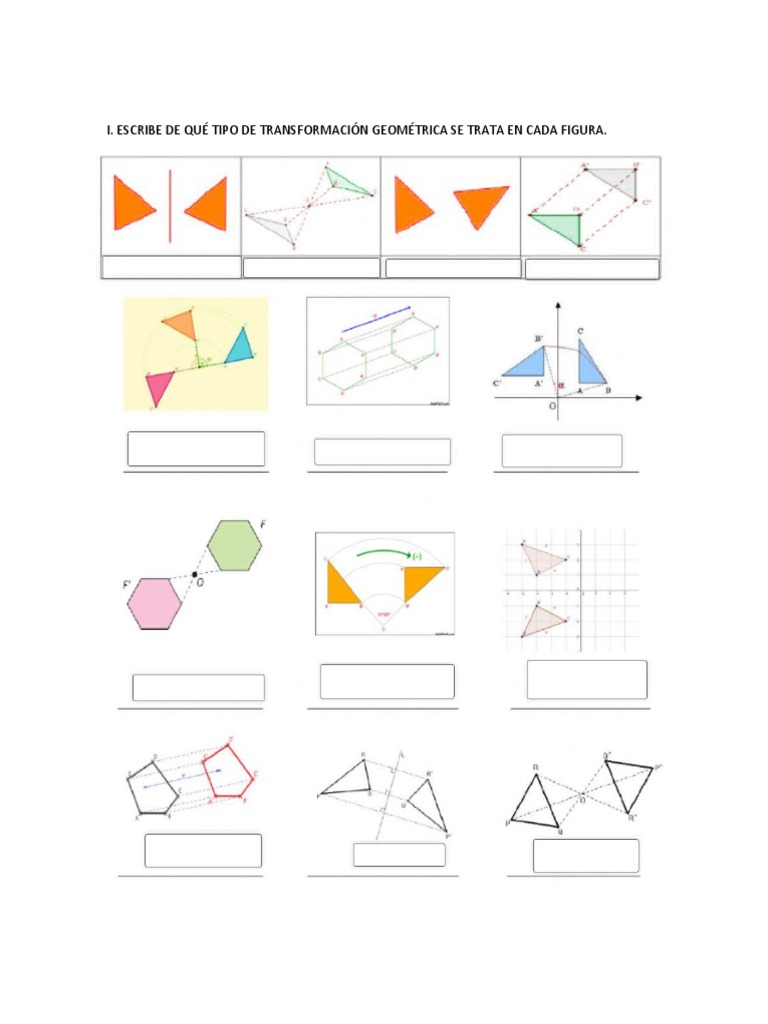 Transformaciones Geometricas Evaluacion | PDF