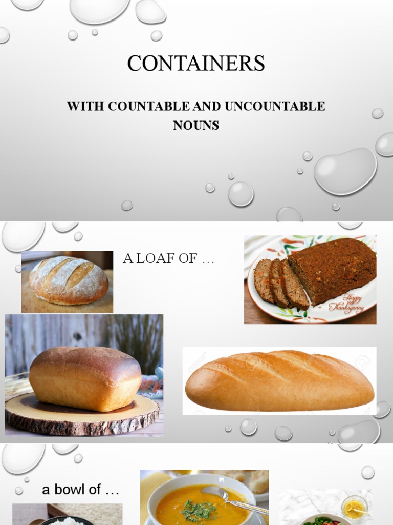 Containers: With Countable and Uncountable Nouns | PDF