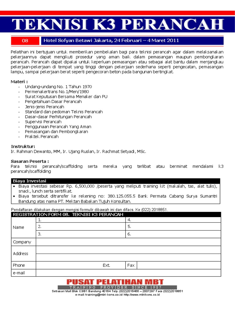 08 SILABUS Tehnisi K3 Perancah | PDF