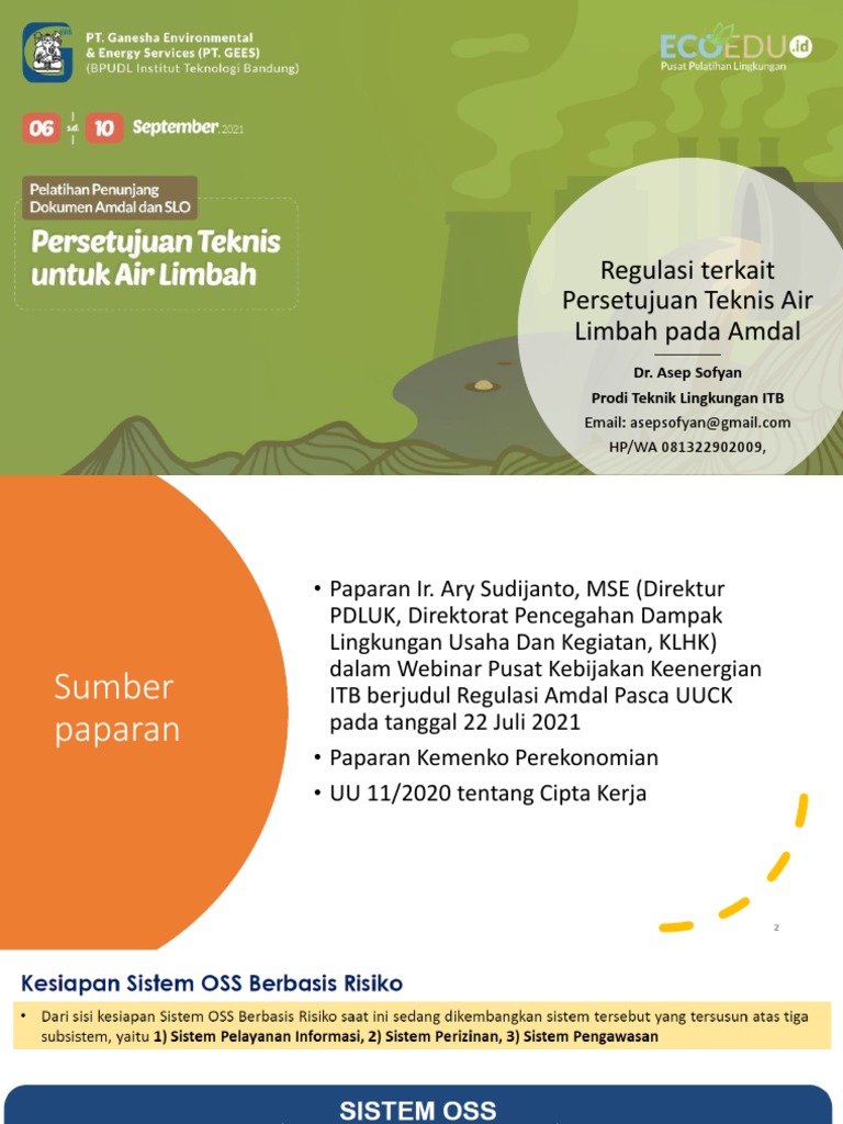 01 Regulasi Pertek Air Limbah Pada Amdal | PDF