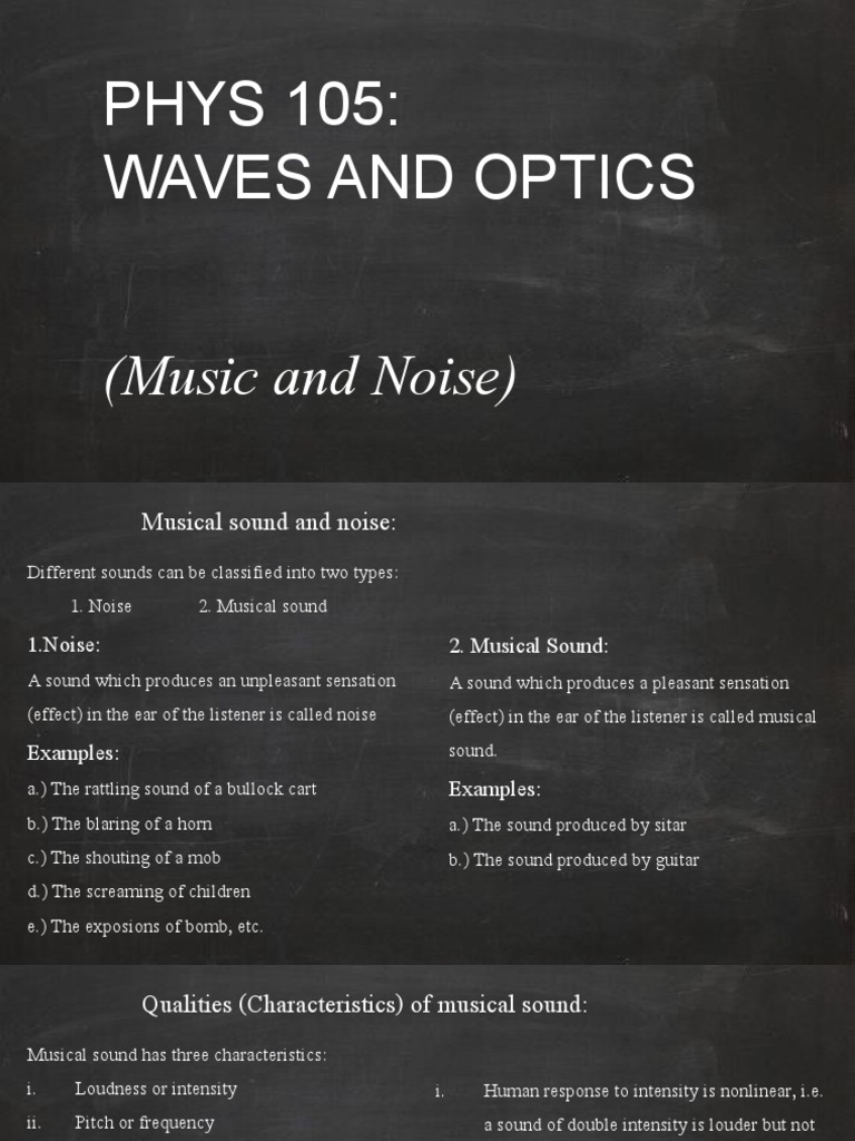 PHYS 105: Waves and Optics | PDF | Sound | Pitch (Music)