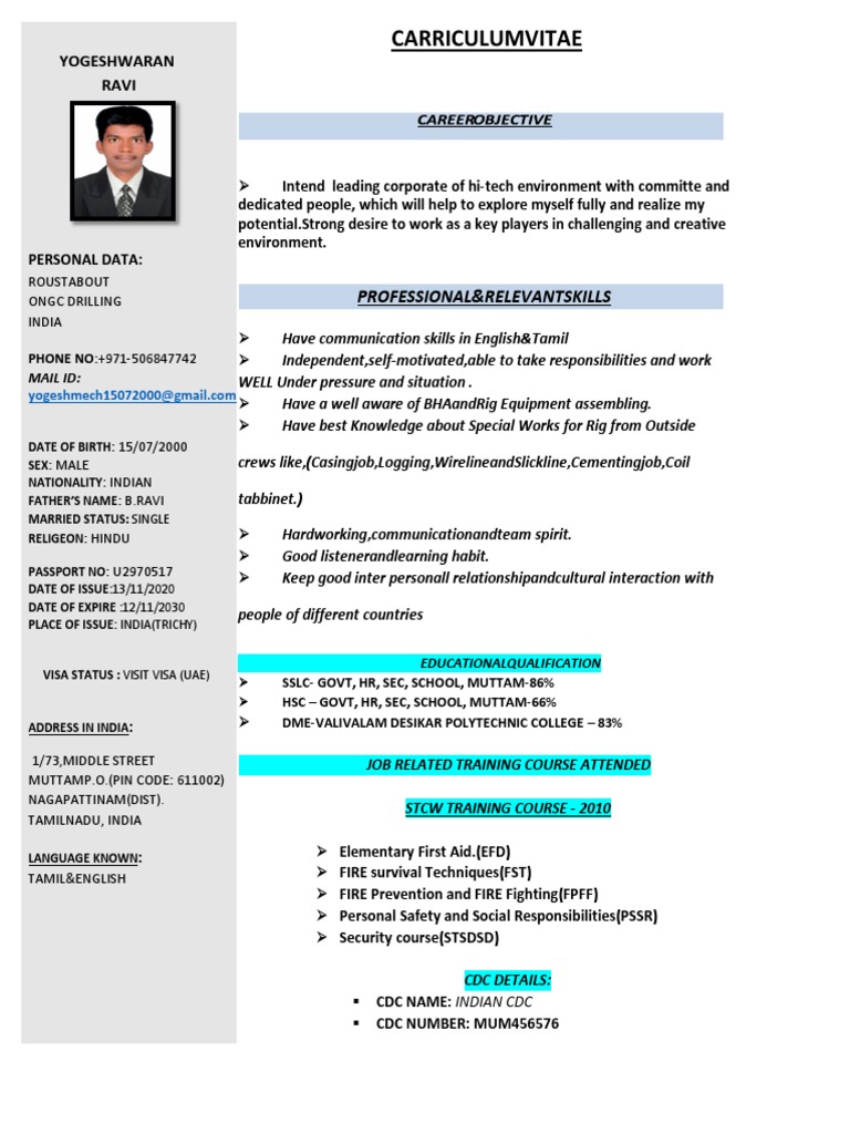 CV - Yogeshwaran Ravi | PDF