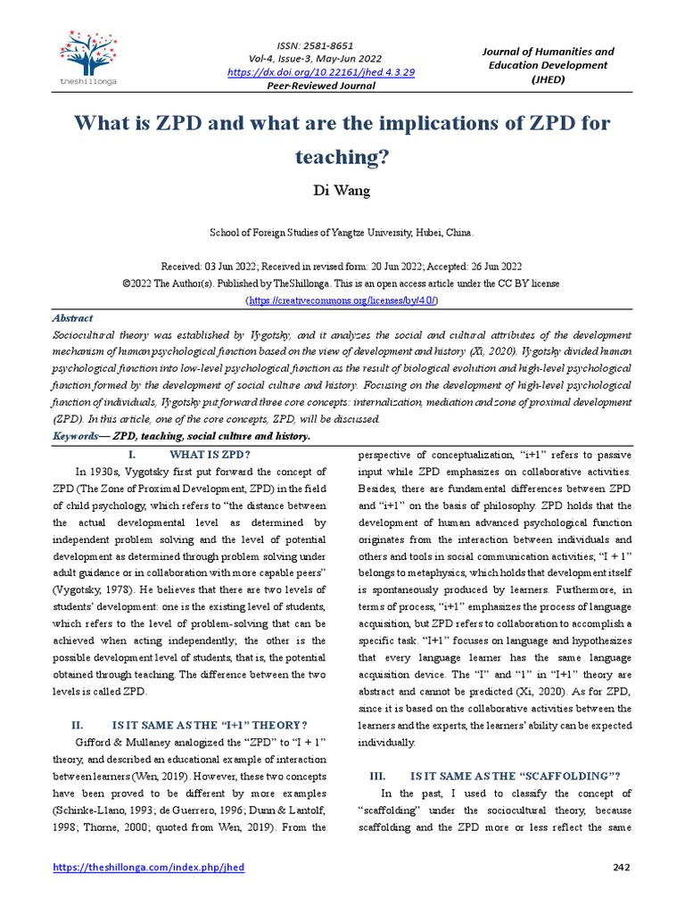 What Is ZPD and What Are The Implications of ZPD For Teaching ...