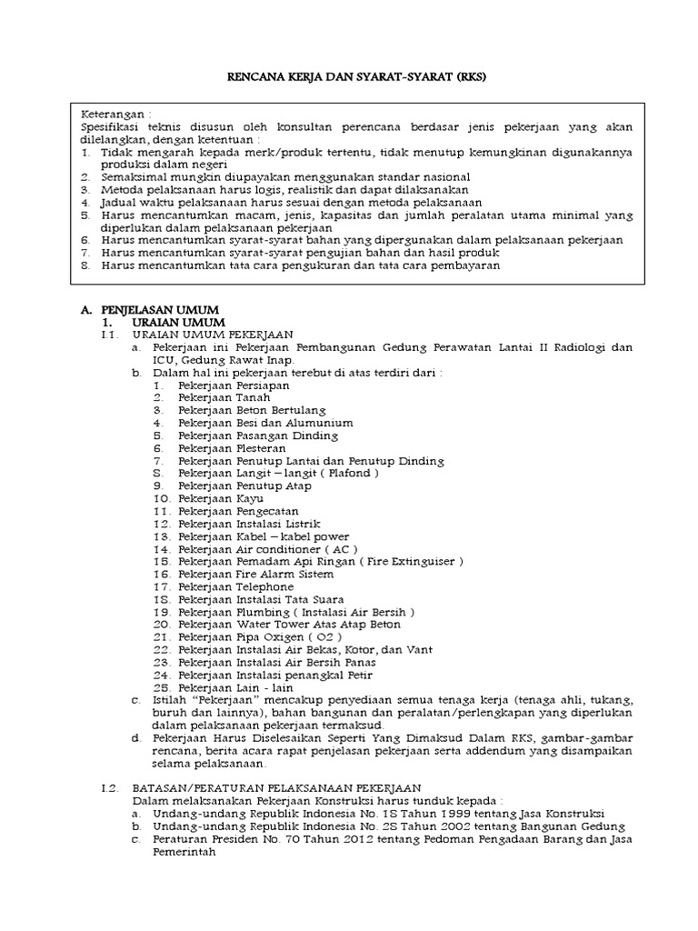 Spek Teknis Rsud Muntilan | PDF