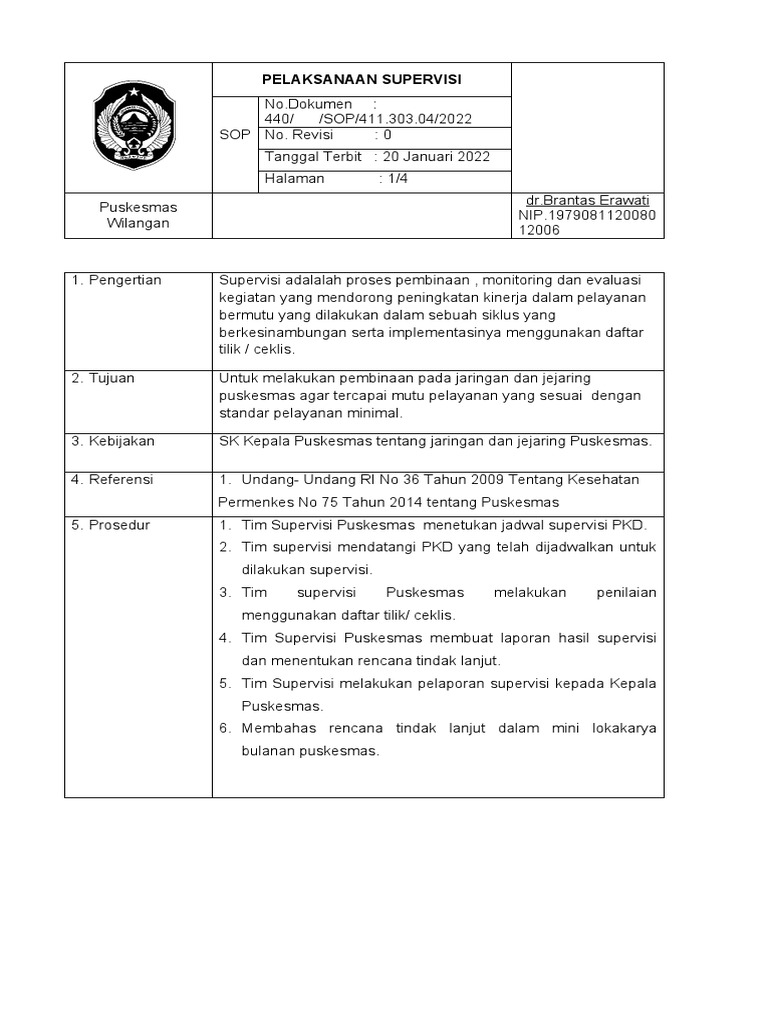 Sop Supervisi | PDF