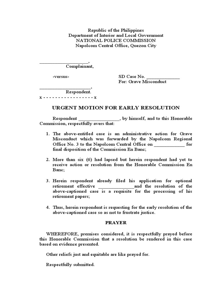sample-motion-for-early-resolution-of-a-napolcom-case-pdf