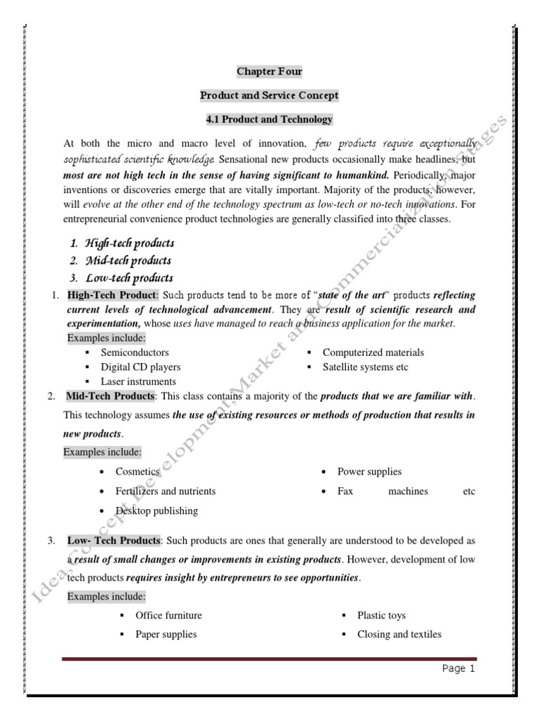 Chapter-4 Product and Service Concept | PDF | Intellectual Property ...