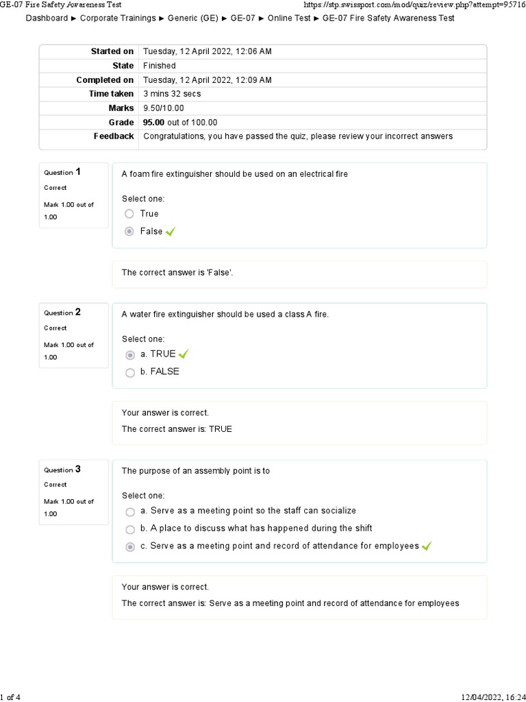 Passing the GE-07 Fire Safety Awareness Test with Flying Colors: A ...