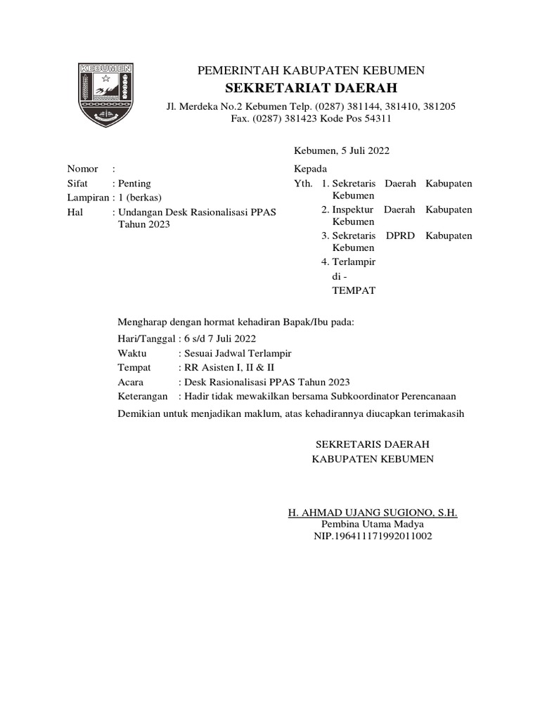 Draft Surat Undangan | PDF