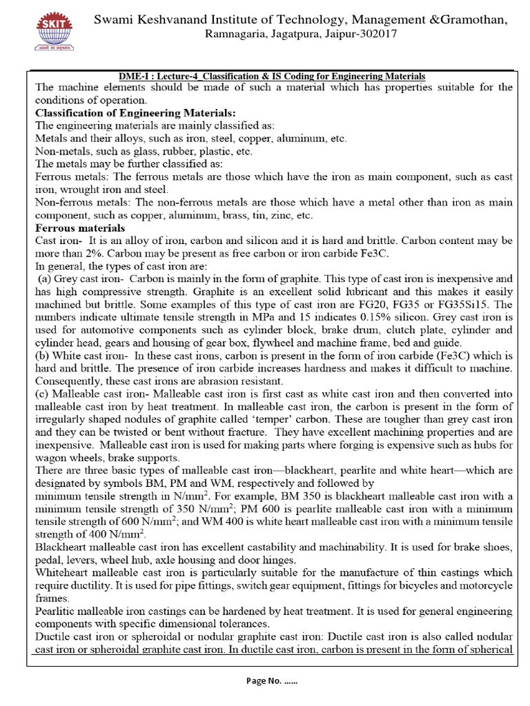 Classification and Coding of Engineering Materials for Material ...