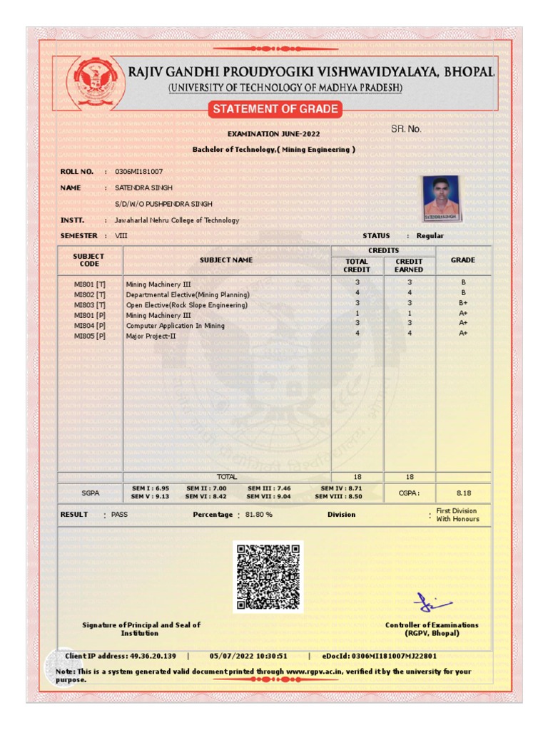 Rajiv Gandhi Proudyogiki Vishwavidyalaya, Bhopal - 2 | PDF