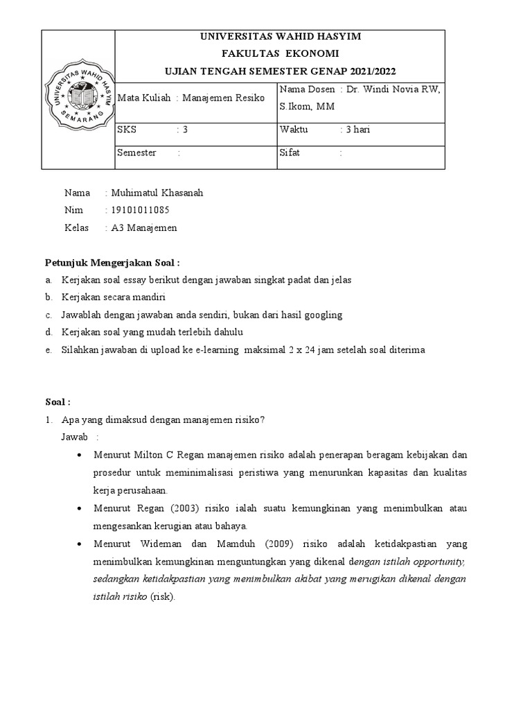 Format Soal Uts Genap | PDF