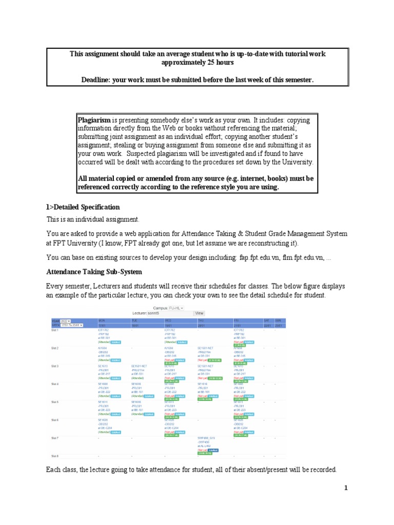 PRJ301 Assignment | PDF | Plagiarism | Lecture