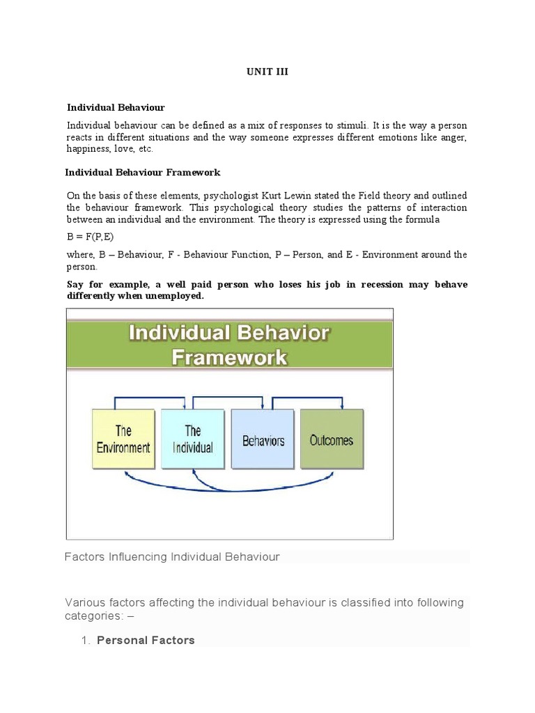 Factors Influencing Individual Behaviour | PDF | Attitude (Psychology ...